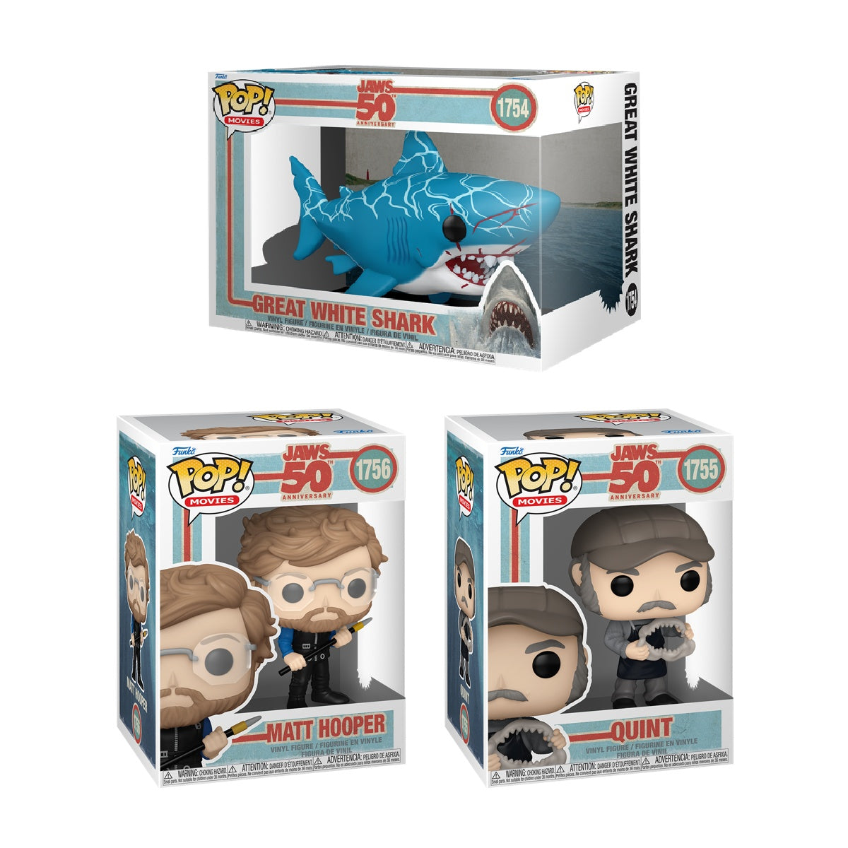 Funko Pop! Movies: Jaws 50th Anniversary: 3 Pop Bundle – Shak's Pop Shop